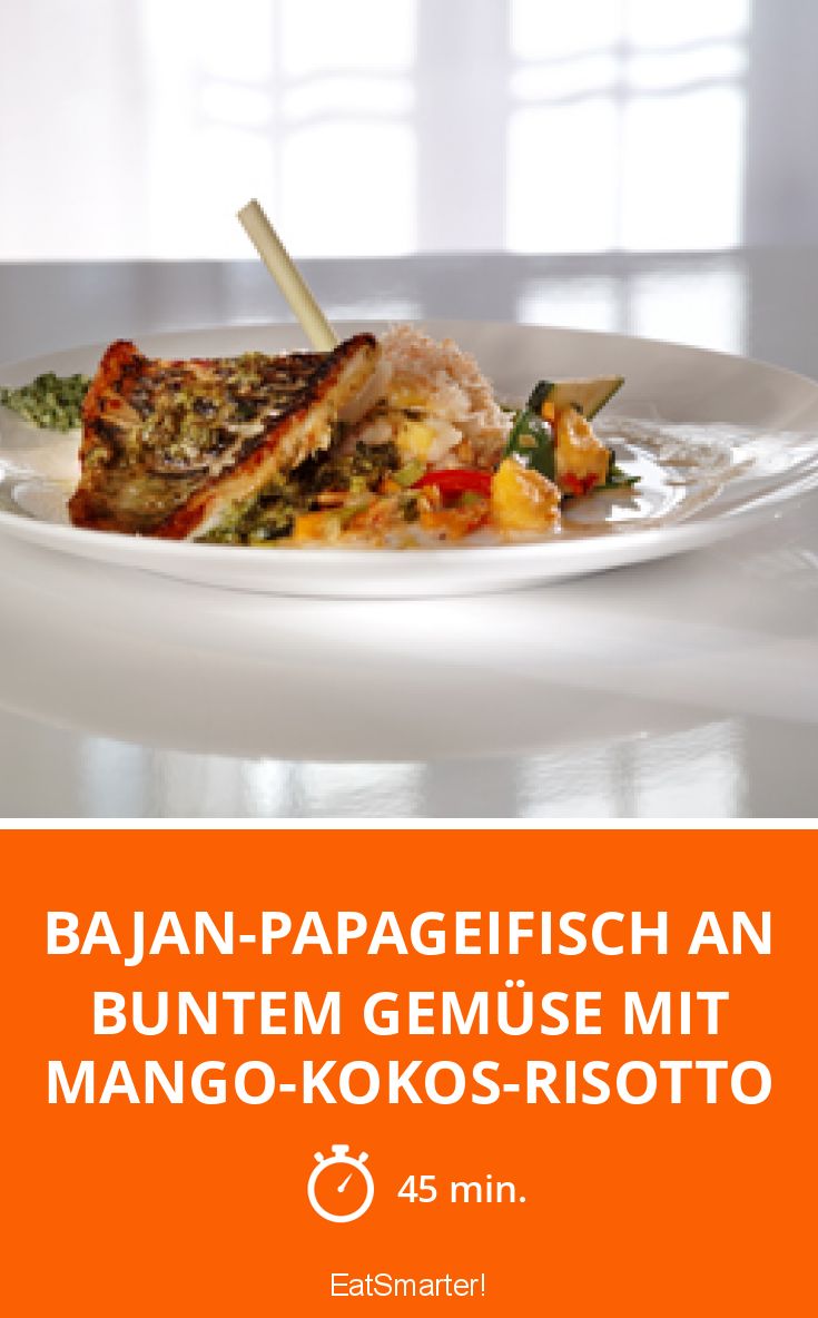 Bajan-Papageifisch an buntem Gemüse mit Mango-Kokos-Risotto Rezept ...