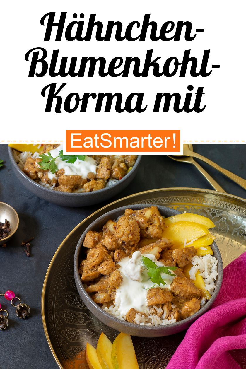 Hähnchen-Blumenkohl-Korma mit Mango-Reis und Koriander Rezept | EAT SMARTER