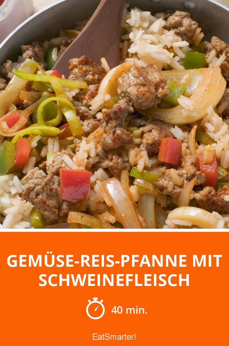 Gemüse-Reis-Pfanne mit Schweinefleisch Rezept | EAT SMARTER