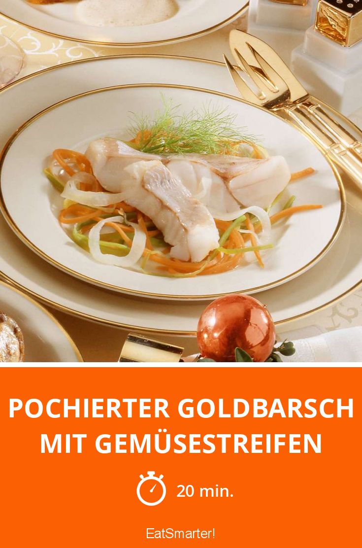 Pochierter Goldbarsch mit Gemüsestreifen Rezept | EAT SMARTER