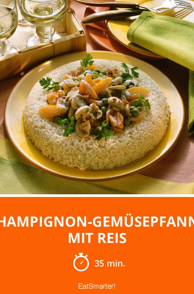 Champignon-Gemüsepfanne mit Reis Rezept | EAT SMARTER