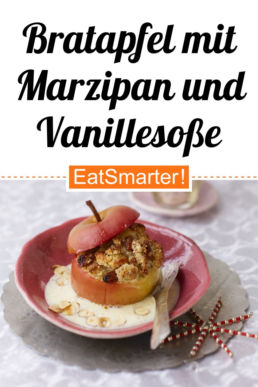 Bratapfel mit Marzipan und Vanillesoße Rezept | EAT SMARTER