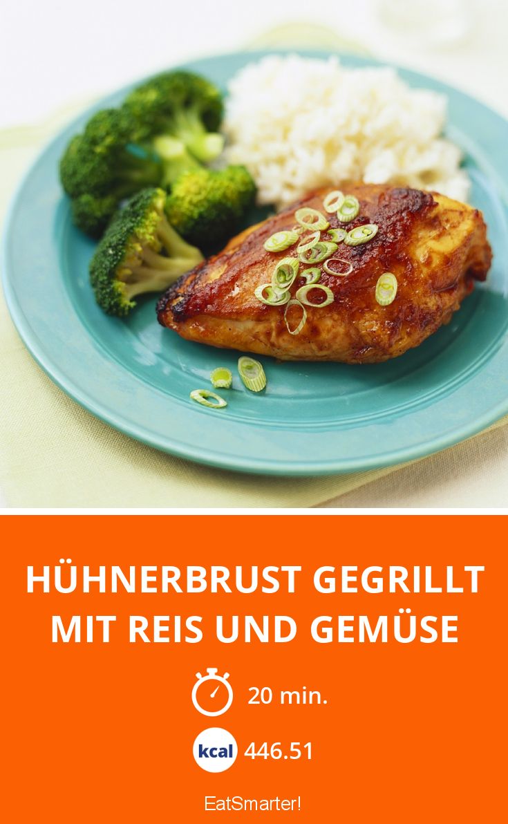 Hühnerbrust gegrillt mit Reis und Gemüse Rezept | EAT SMARTER