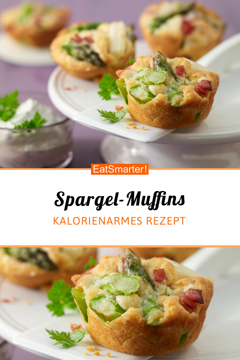 Spargel-Muffins mit Kräuter-Dip Rezept | EAT SMARTER