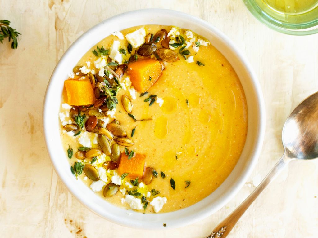 Kurbissuppe Mit Feta