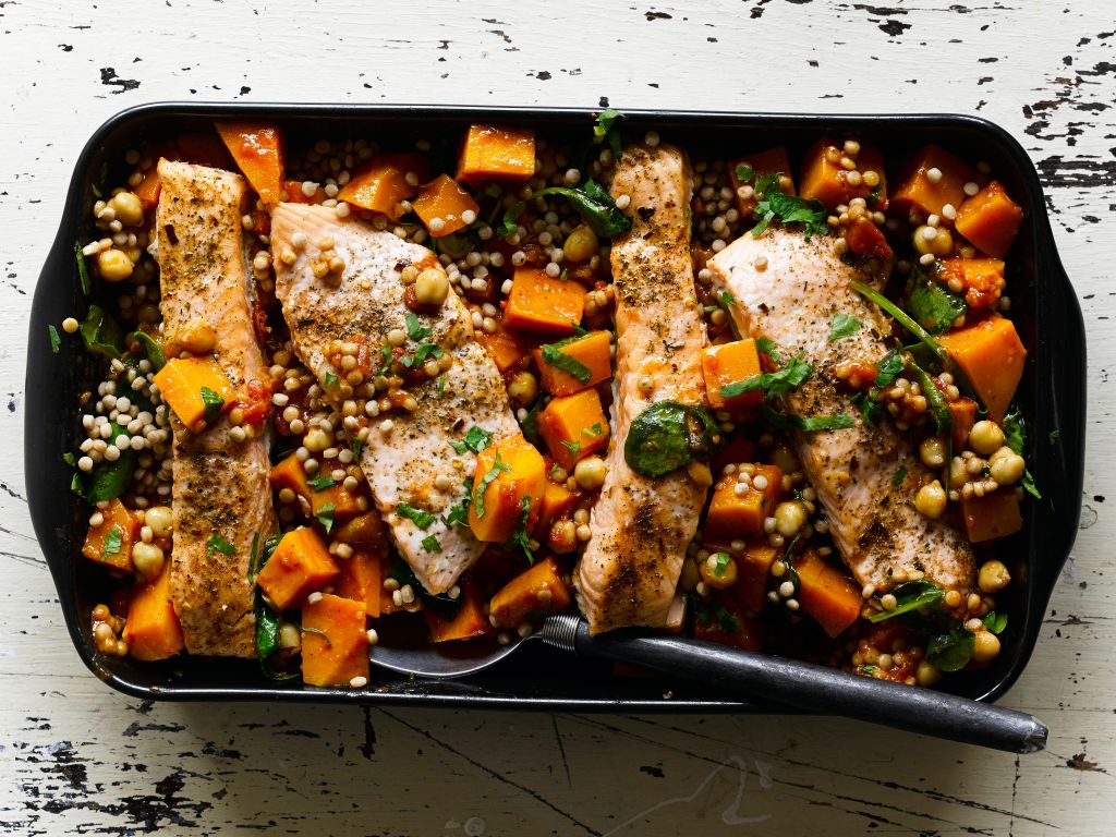 Lachs Mit Kurbis Im Ofen